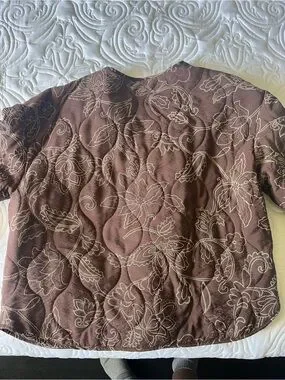 Zara | Jackets & Coats | Zara Brown Quilted Floral Puffer Jacket | Poshmark